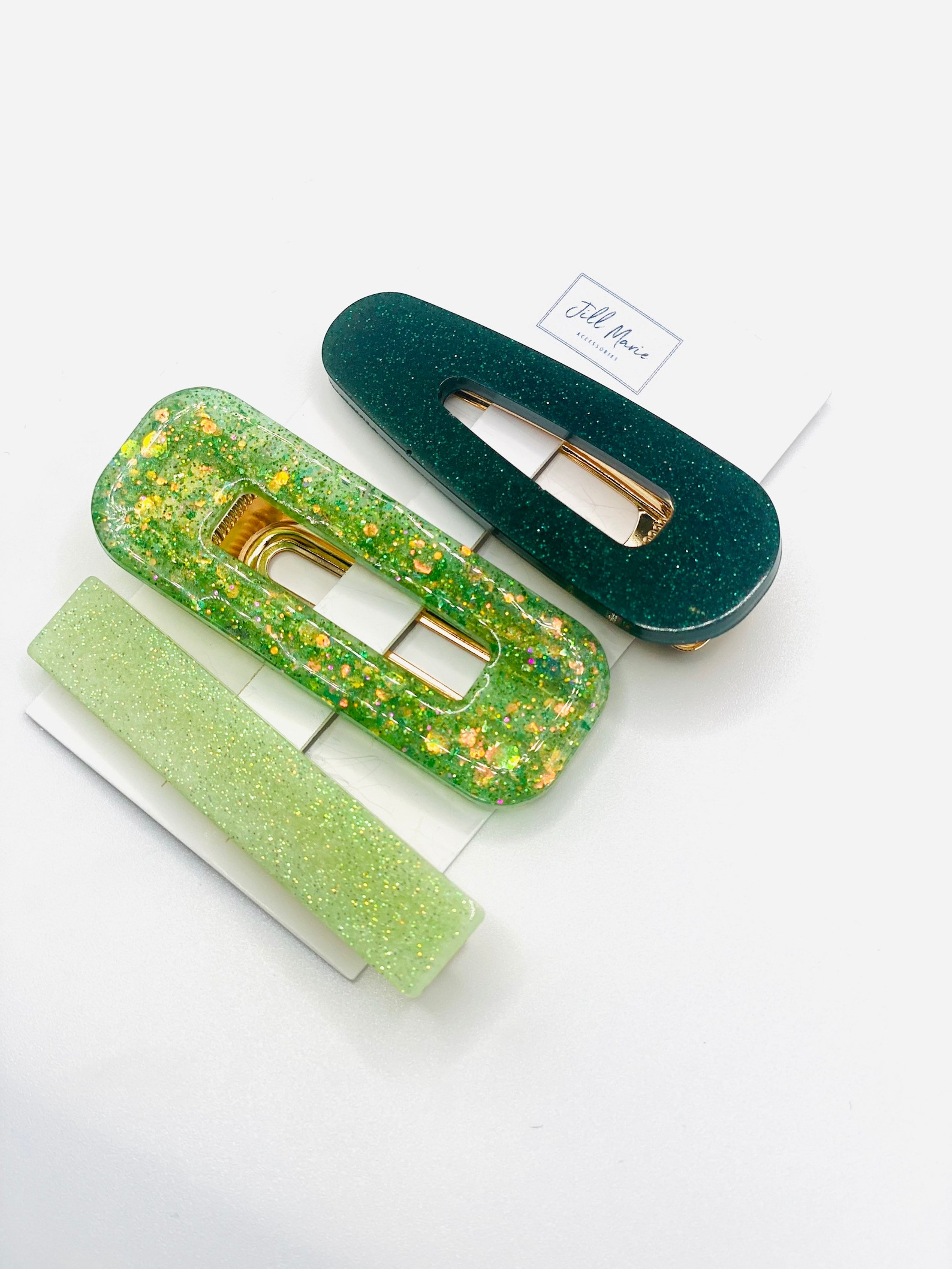 Shades of Green Hair Clips - Etsy