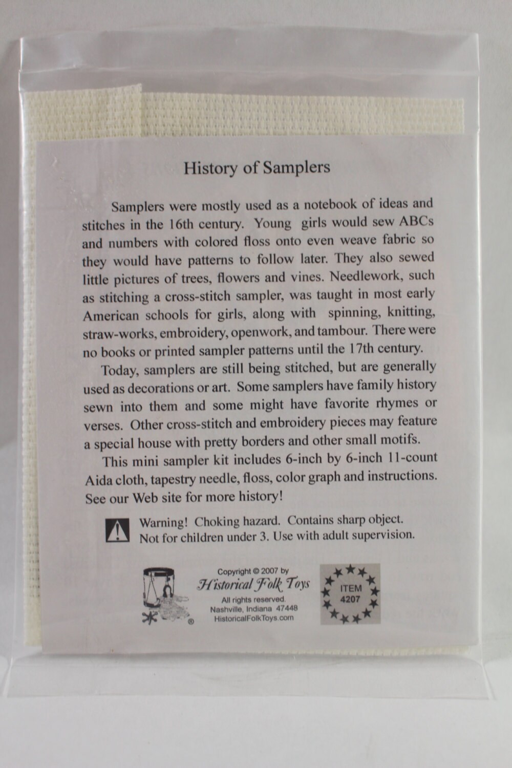 Small Sampler Kit, Cross Stitch Kit, ABC 12345 and Border, 6" X 6", 11 ...