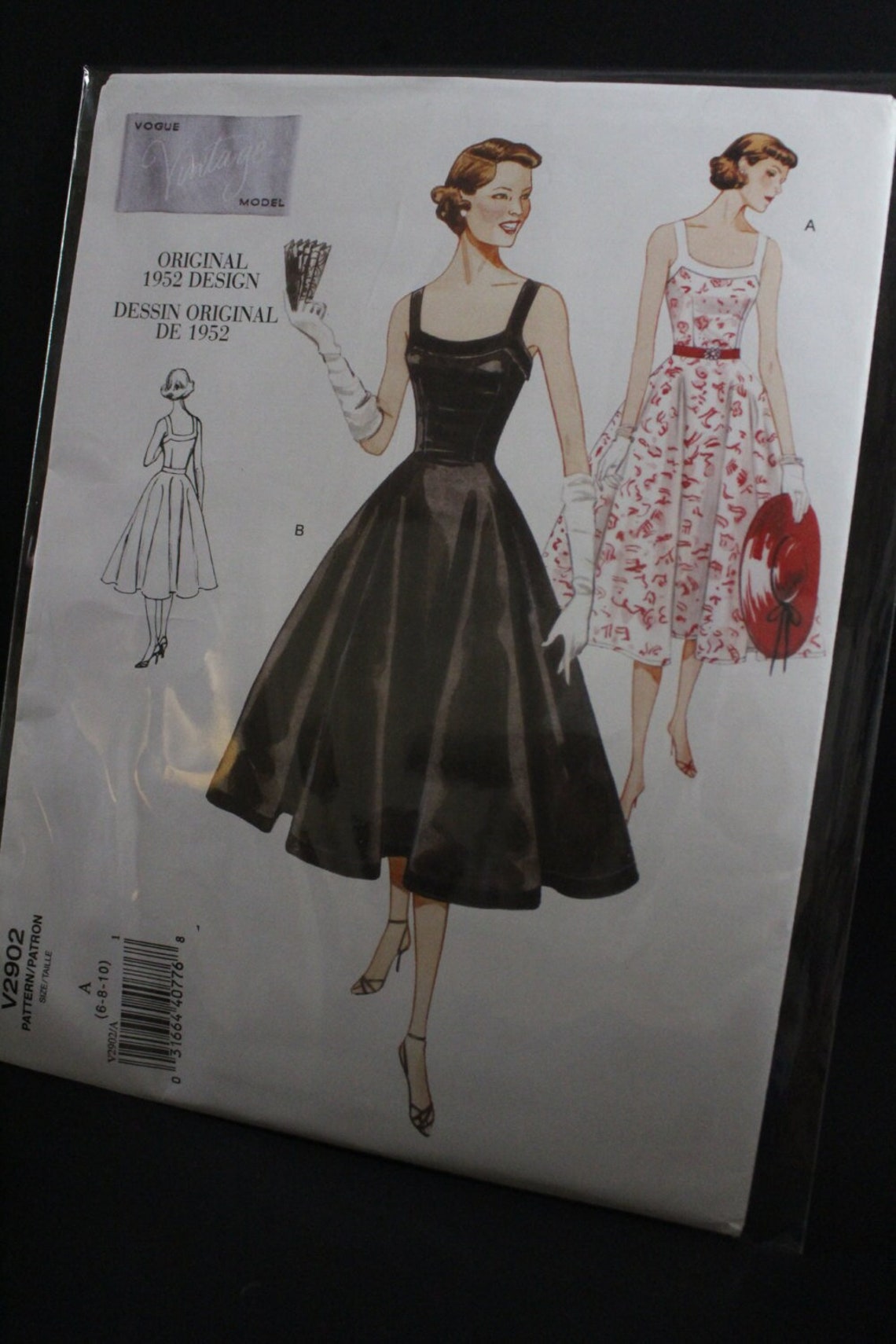 VOGUE V2902 Sewing Pattern ~ New Uncut Size 6-8-10, Fitted Bodice ...