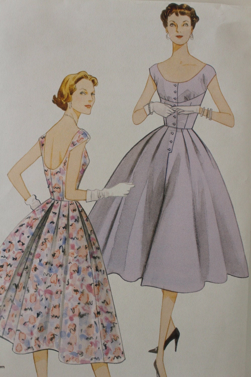 VOGUE V2960 Original 1954 Design ~ Close Fitting, Low Neckline Cap ...