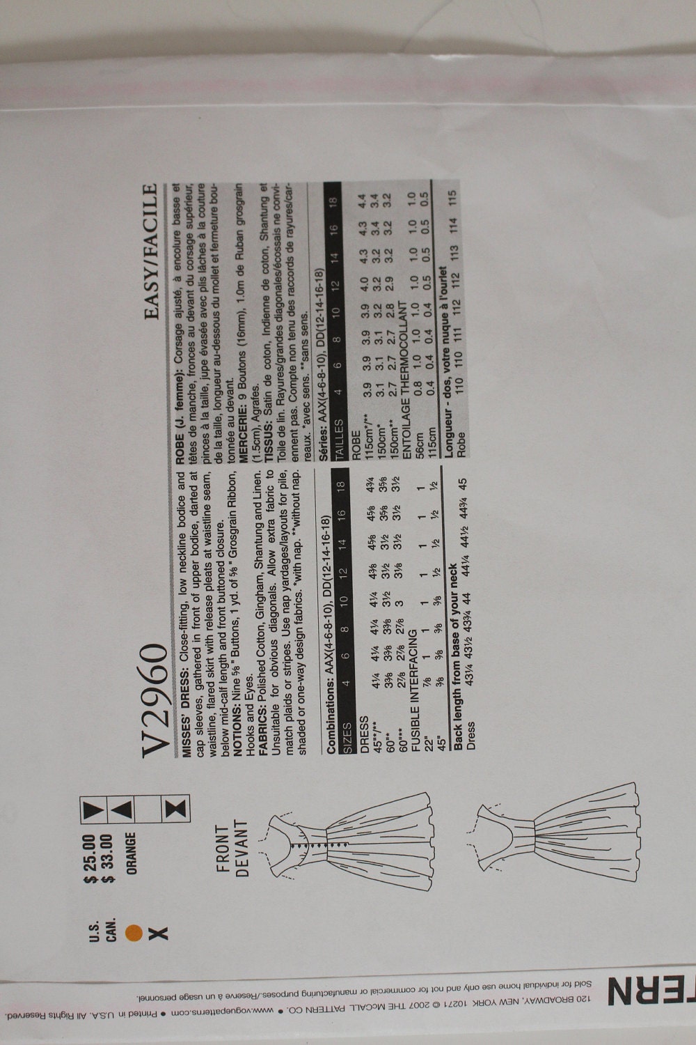 VOGUE V2960 Original 1954 Design ~ Close Fitting, Low Neckline Cap ...