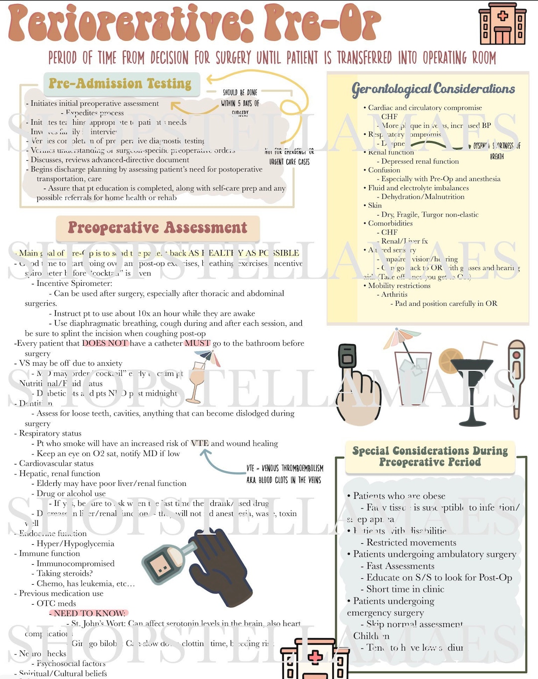 Pre-op Nursing Study Guide - Cheat Sheet - Student Nurse Pre-operative ...