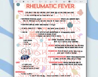 Rheumatic Fever- Nursing Notes/ Concept Map- Pediatrics Semester - Etsy