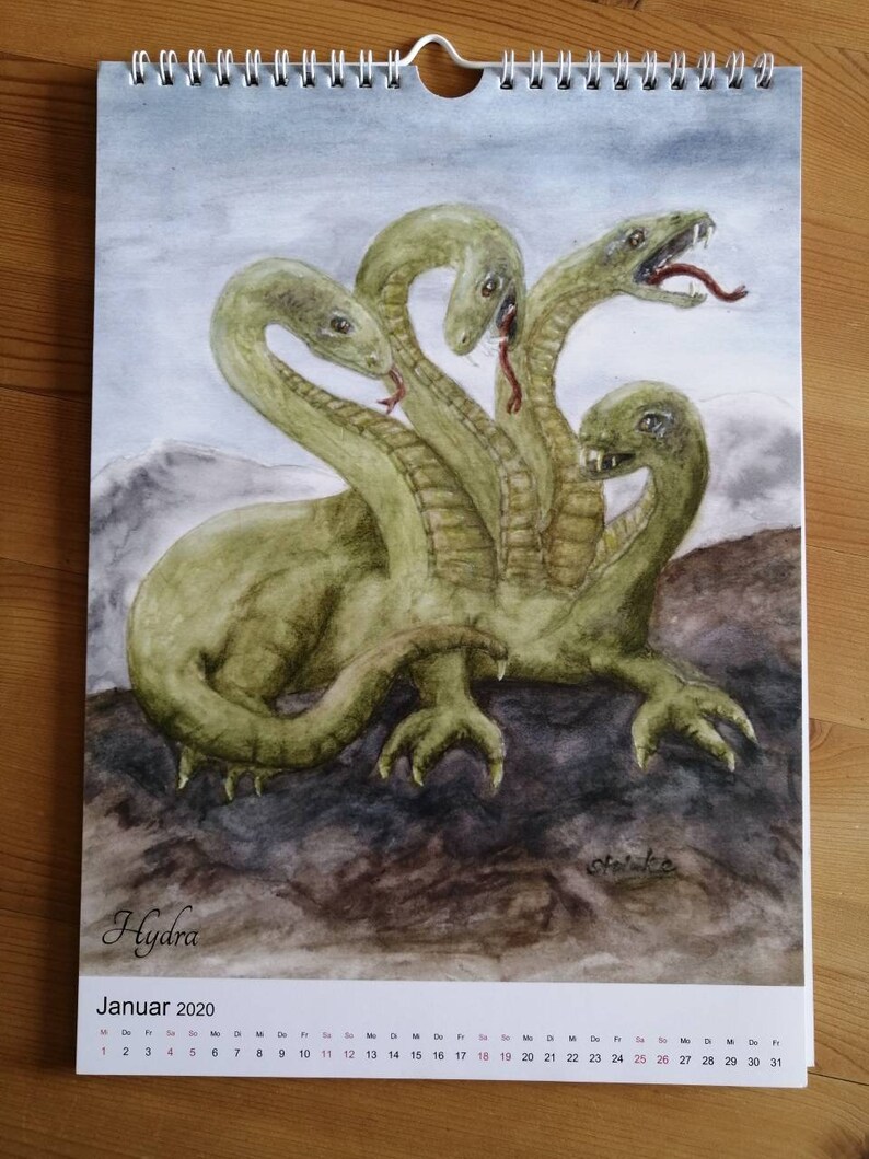 Buy Many-headed Snake / Hydra Original Watercolour Painting Online in ...