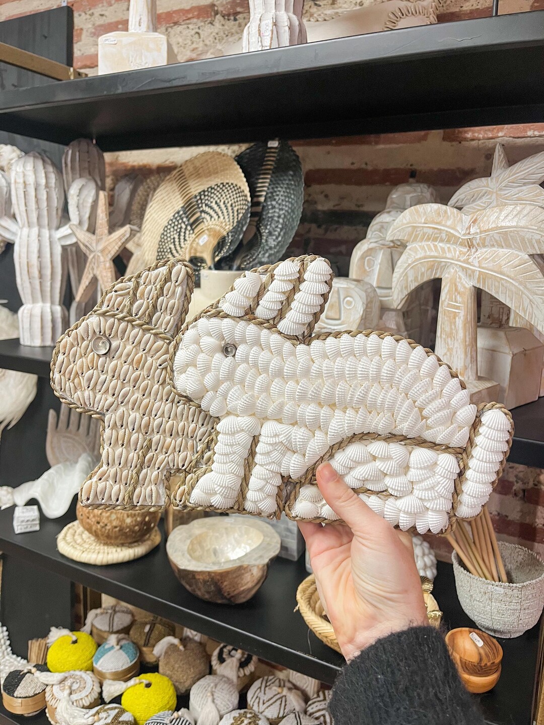 Rabbit Made of Shells to Place, Interior Decoration Handmade in Bali ...