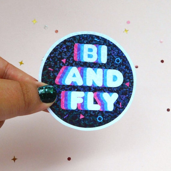Bi Pride Holographic Sticker | Etsy