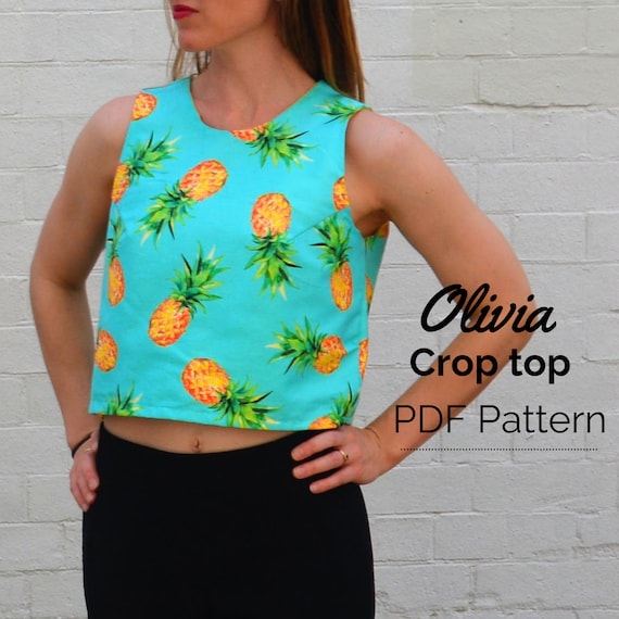 Easy PDF Sewing Pattern Download: Simple Lined Crop Top With - Etsy
