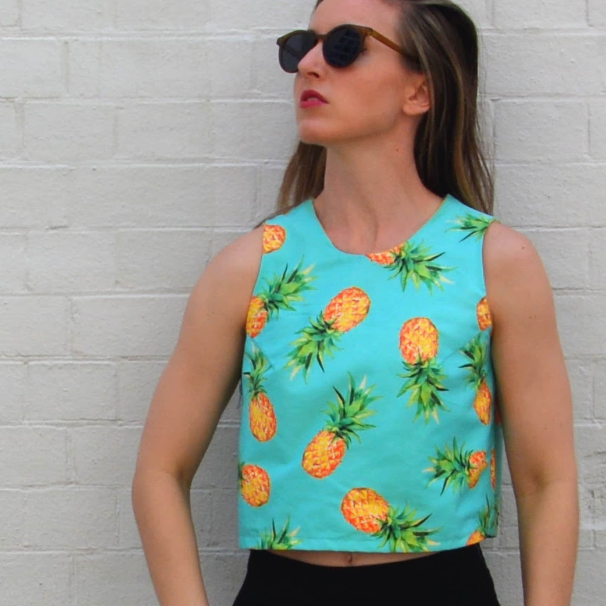Easy PDF Sewing Pattern Download: Simple Lined Crop Top With Zip. Sizes ...