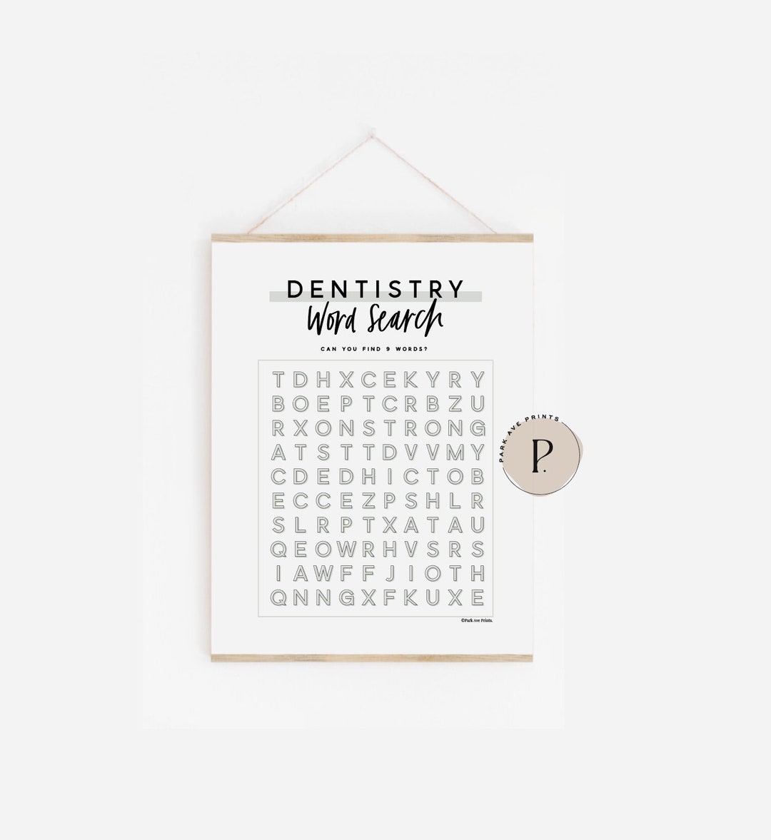 Dentistry Word Search Poster | Dental Hygienist *frame Not Included - Etsy