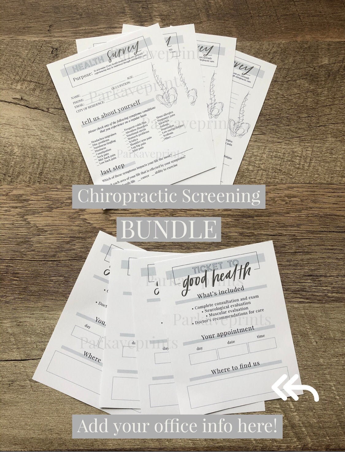 Screening Printout Bundle DOWNLOAD AT HOME Ticket Health - Etsy