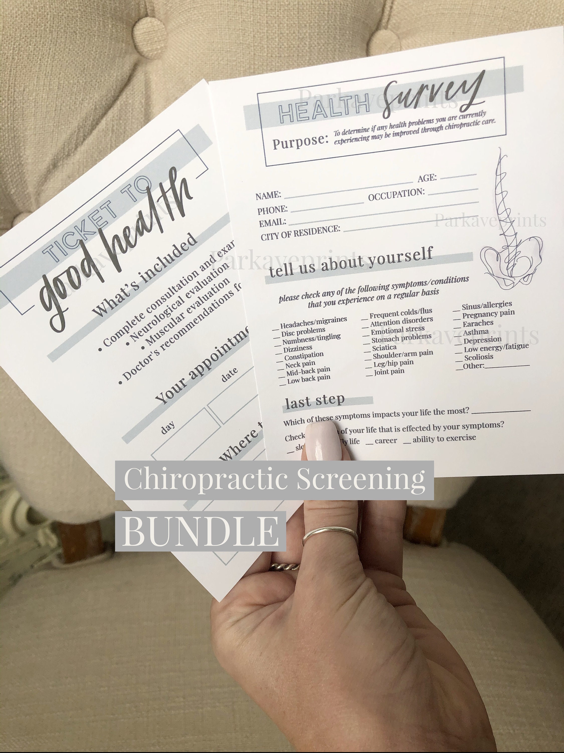 Screening Printout Bundle DOWNLOAD AT HOME Ticket Health - Etsy