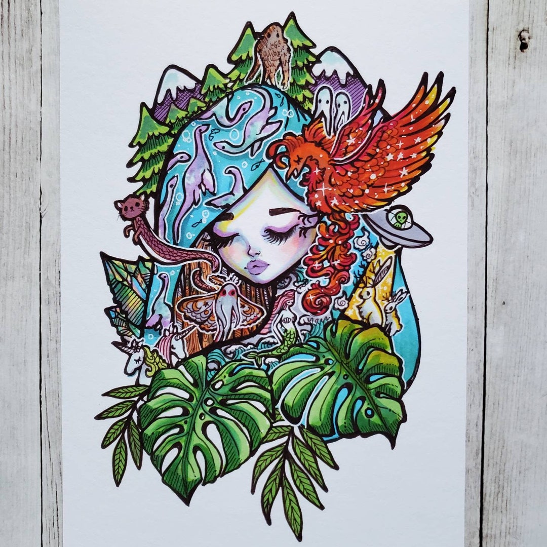 Cryptid Forest - 5x7 Inch Art Print From Drawlloween 2021 - Etsy