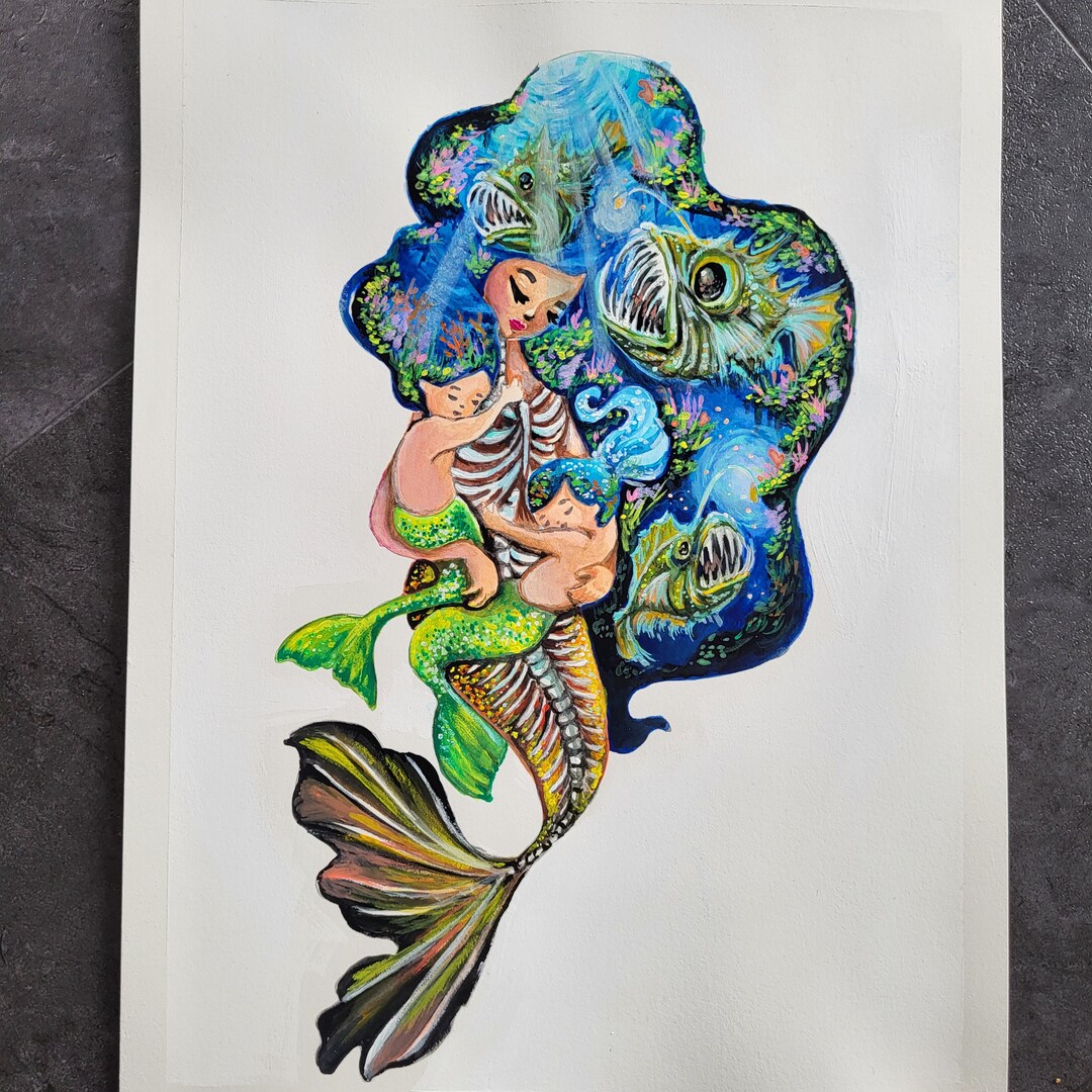 Ocean Oddities 9x12 Inch Original Gouache Illustration From Drawlloween ...