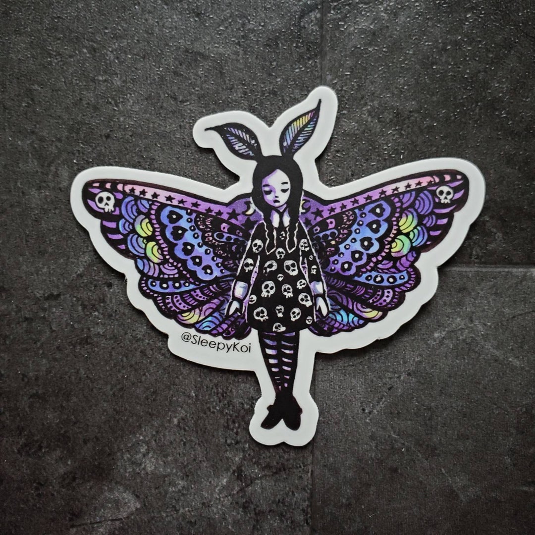 Goth Moth - 3 Inch Die Cut Weatherproof Vinyl Sticker / Decal From ...