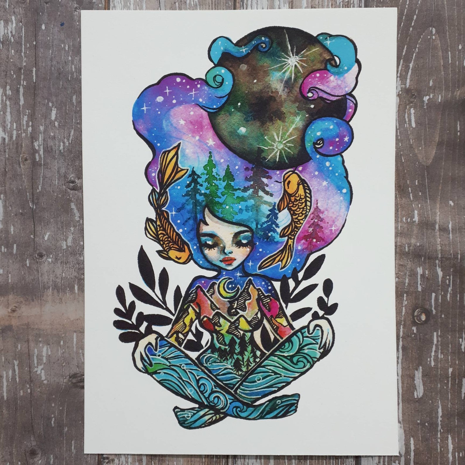 Divine Full Moon 5x7 Inch Full Moon Inspired Art Print - Etsy