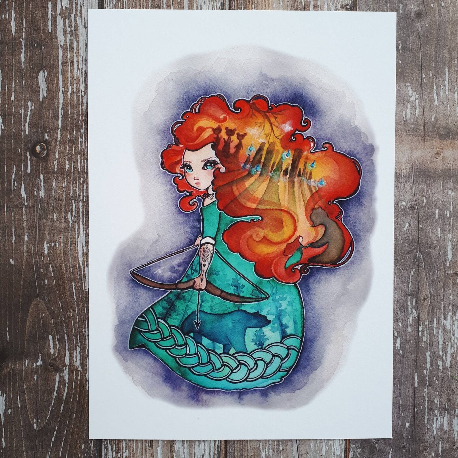 Brave 5x7 Inch Art Print Inspired by Princess Merida From - Etsy