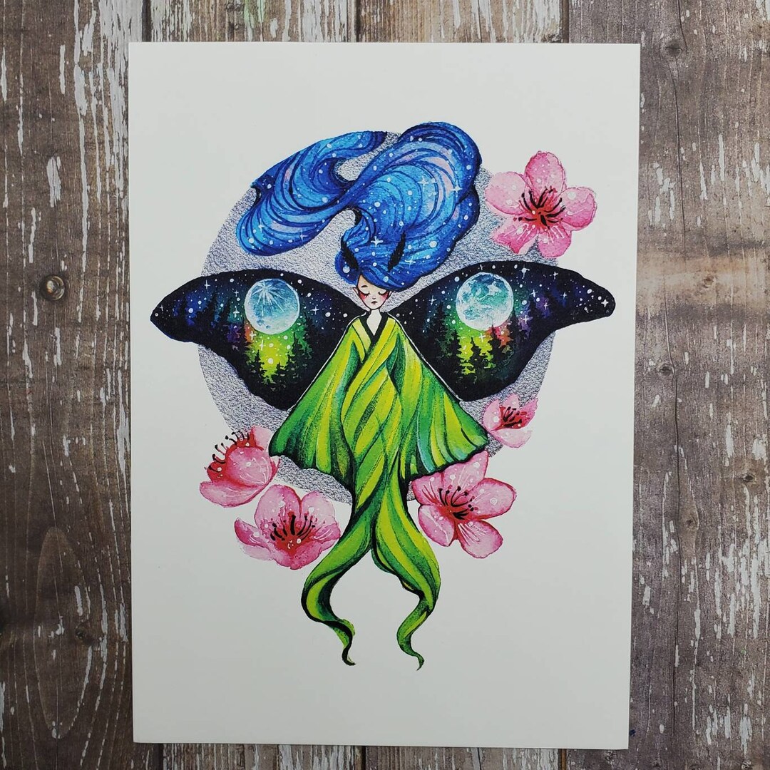 Moth Goddess - 5x7 Inch Art Print - Etsy