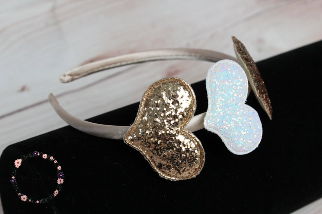 Sequin Heart Headband: Sparkly Flower Girl Gift - Etsy