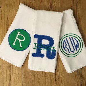 Monogram/initial Personalized Burp Cloth - Etsy