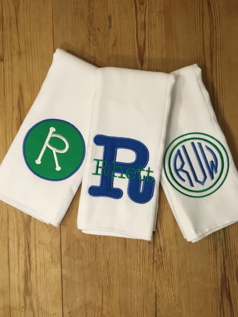 Monogram/initial Personalized Burp Cloth - Etsy