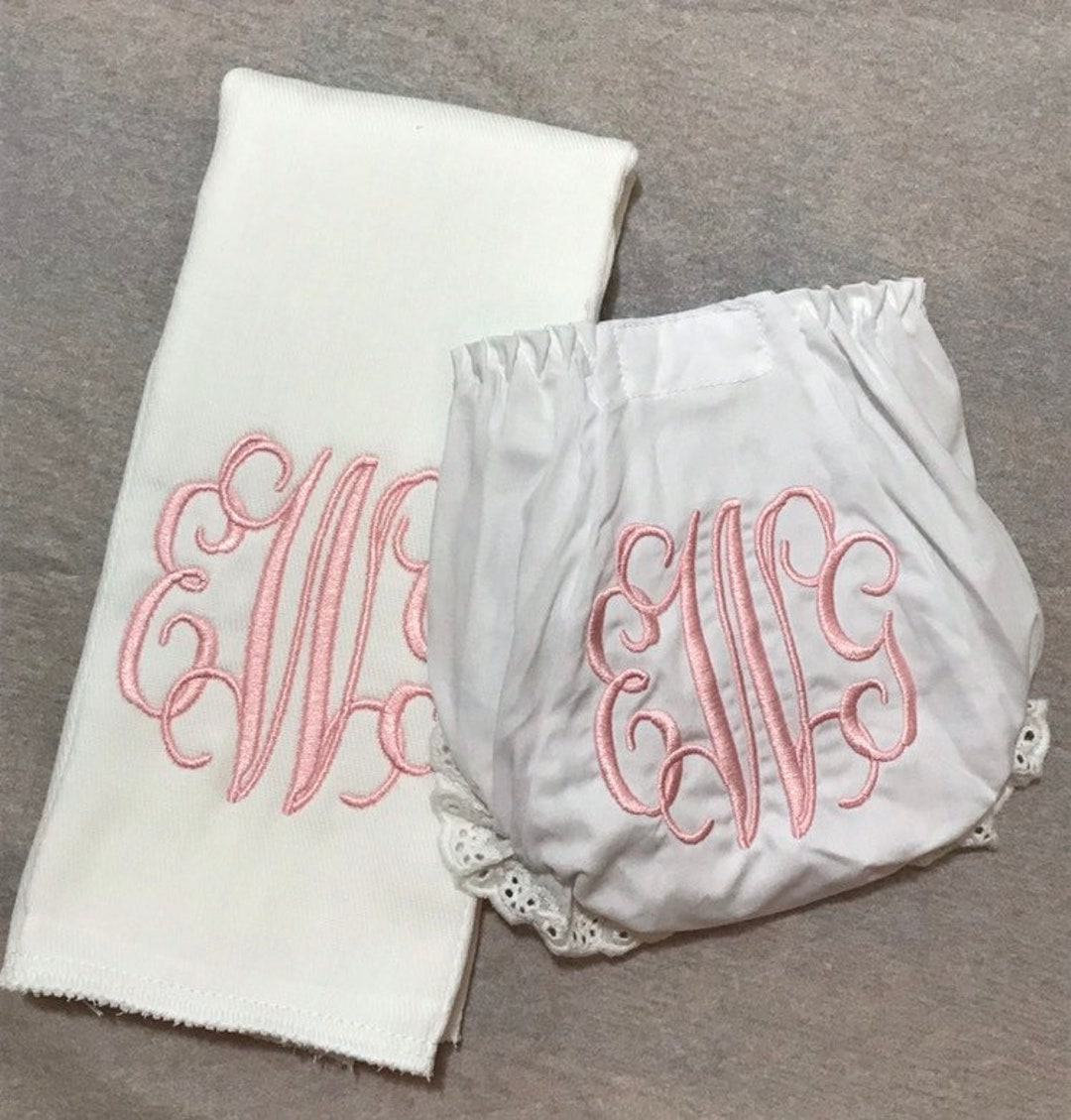 Monogram/initial Personalized Diaper Cover Burp Cloth Set - Etsy