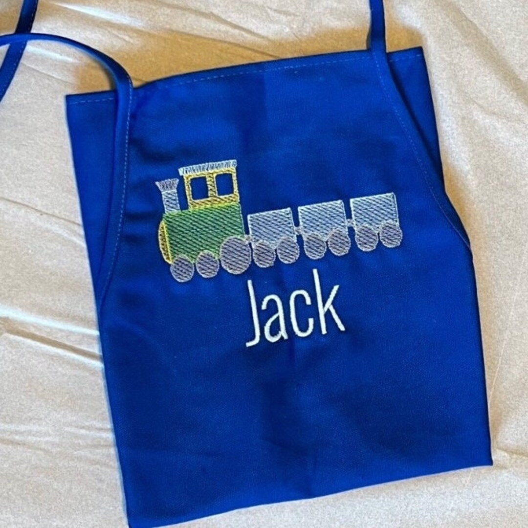 Child/toddler Personalized/embroidered Cooking/art Train Apron - Etsy