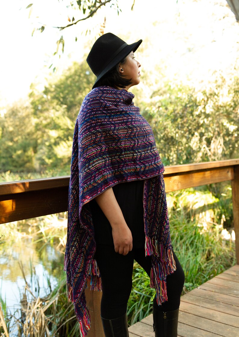 Handcrafted Andean Alpaca Shawl, Ruana, Women Poncho-style - Etsy