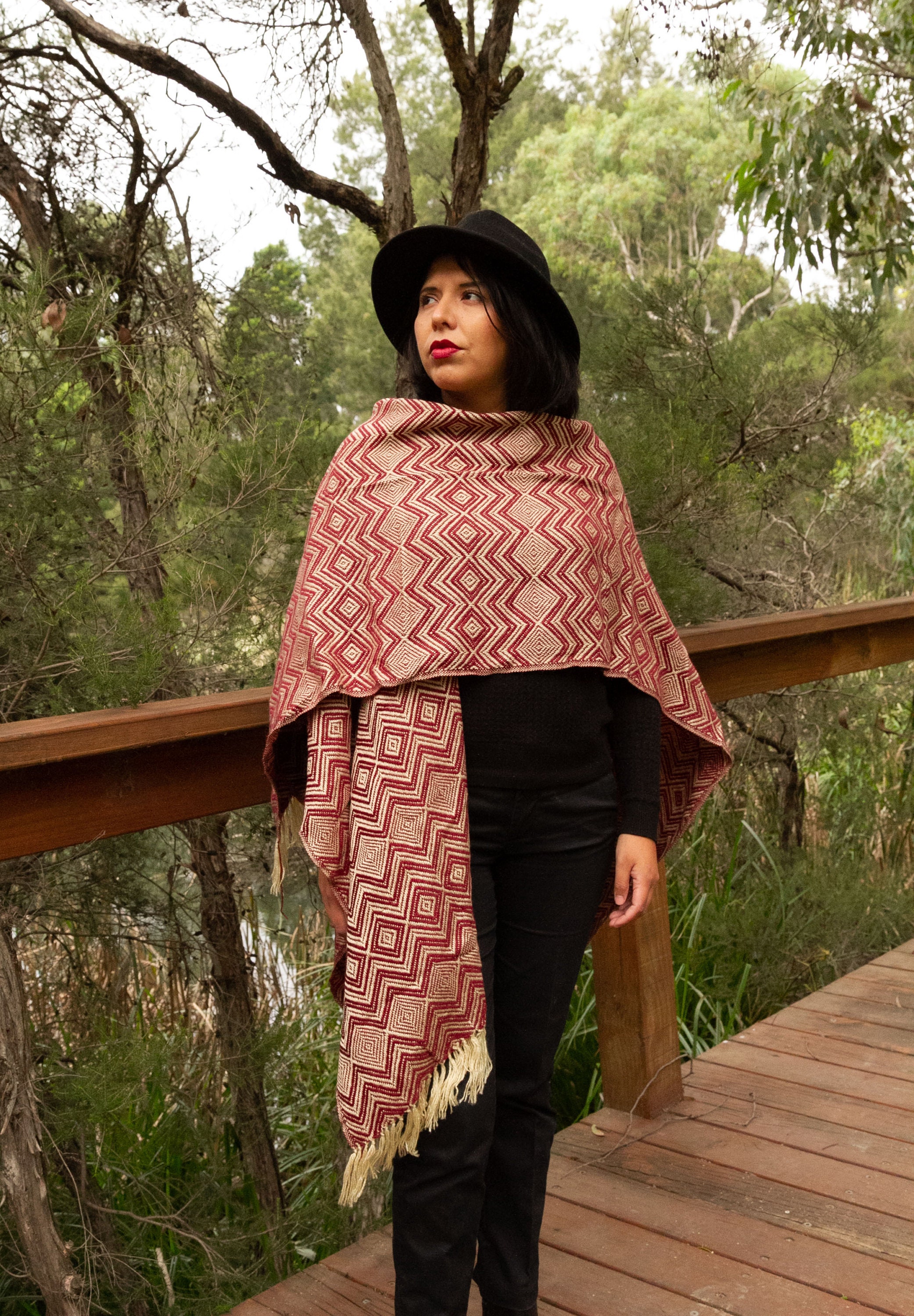 Handcrafted Andean Alpaca Shawl, Ruana, Women Poncho-style - Etsy