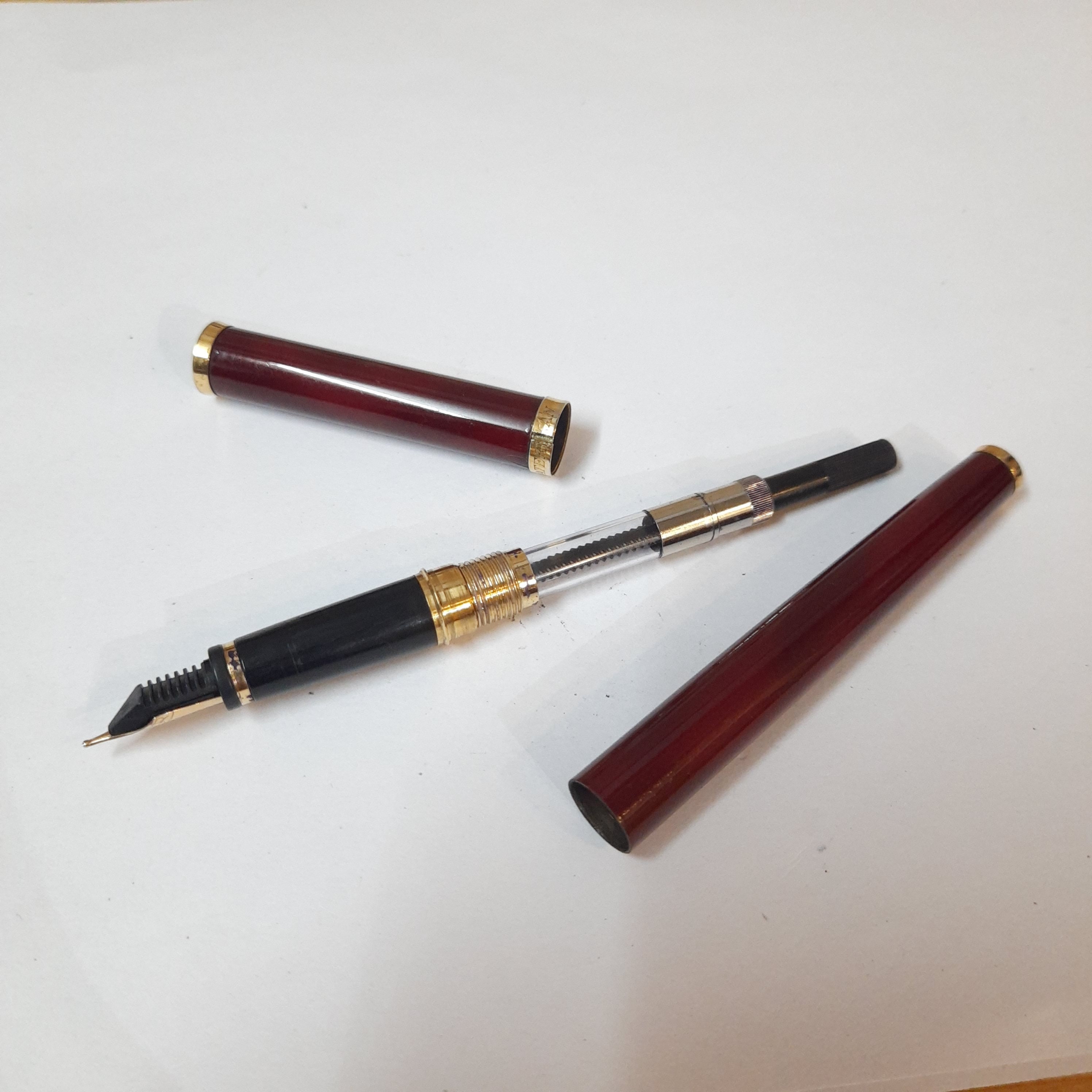 Waterman Executive Fountain Pen Red Marble 18kt Gold Medium | Etsy