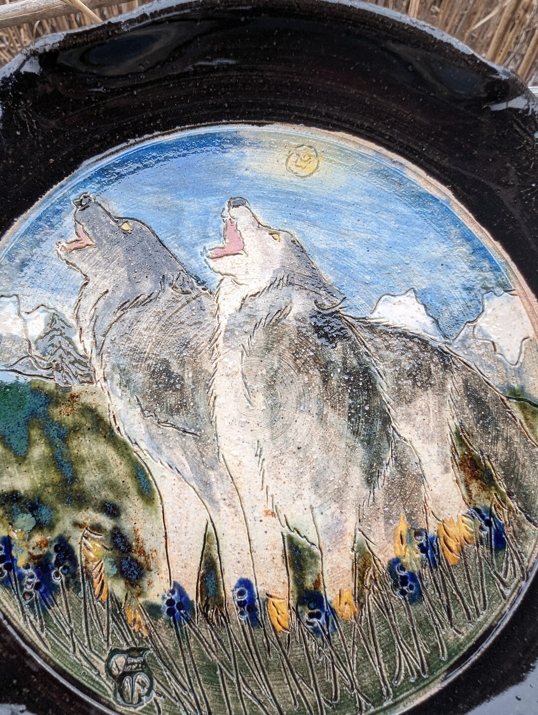 Howling Wolves With Full Moon and Mountains Handmade Cigar Rest - Etsy