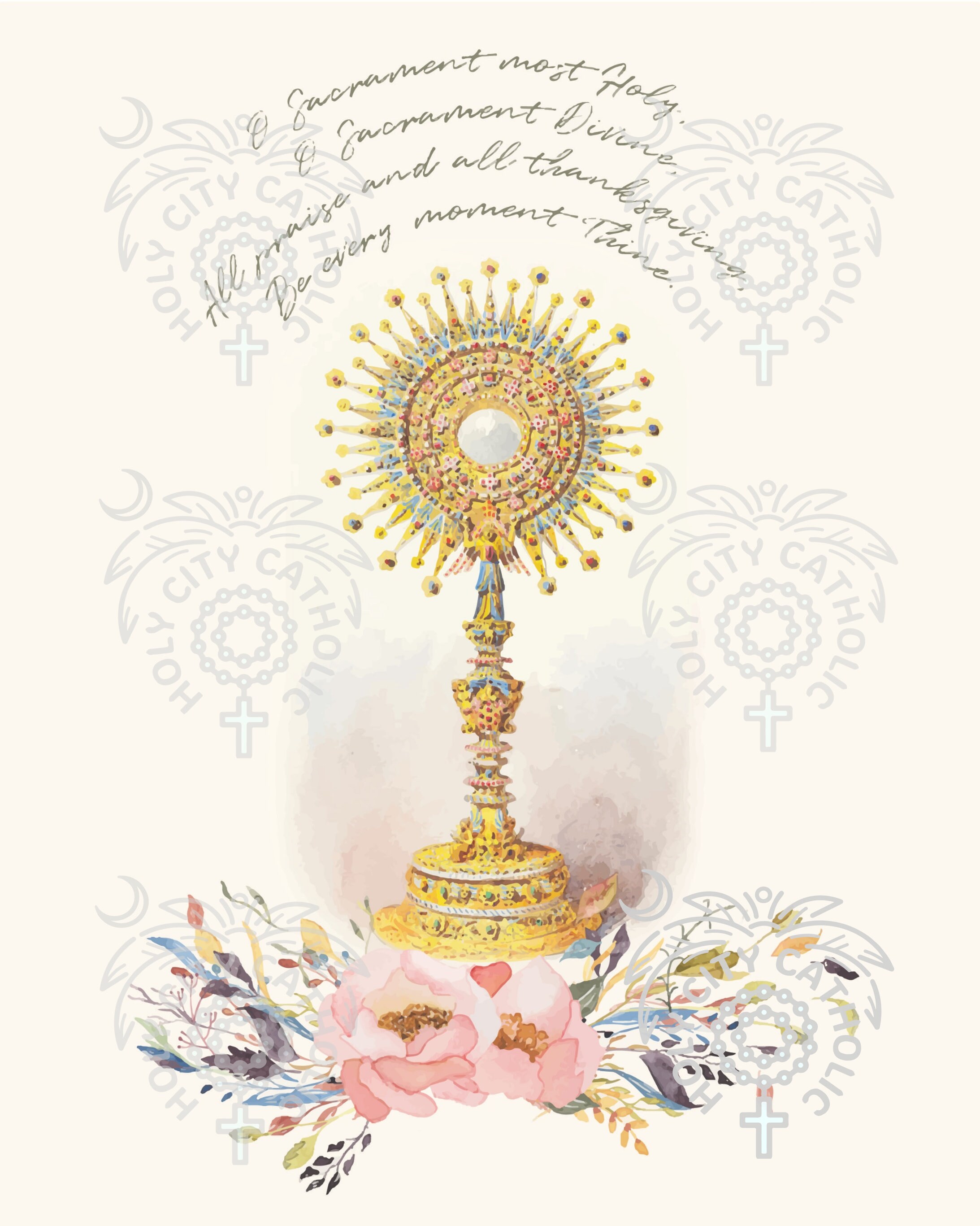 Floral Monstrance Digital Print - Etsy