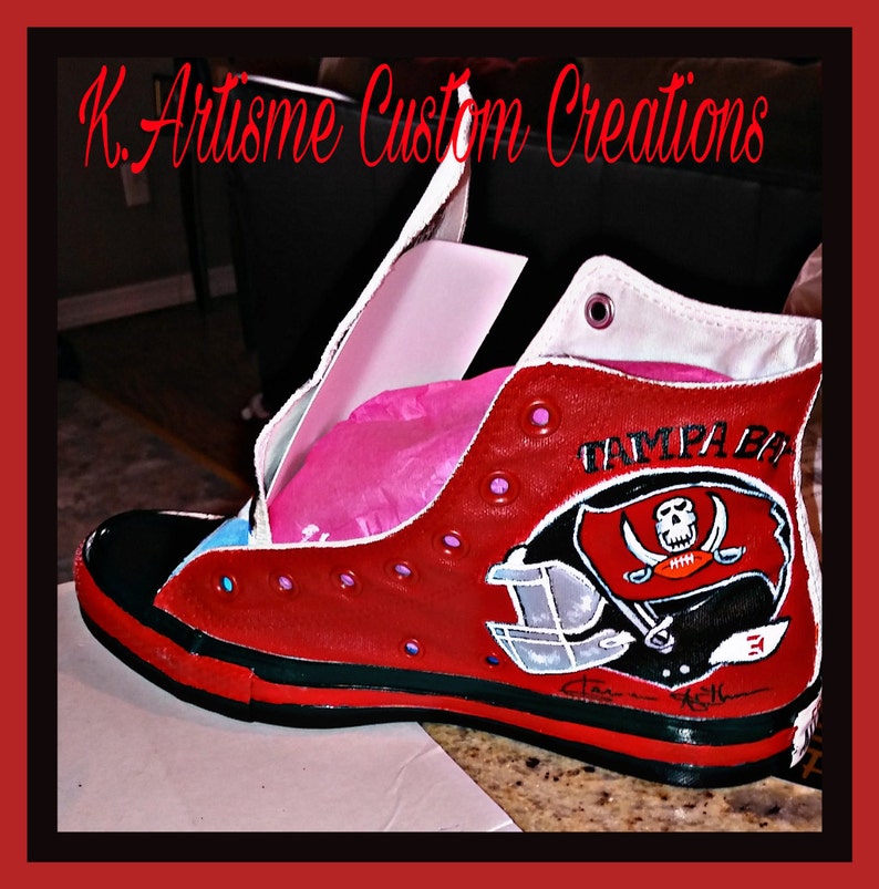 Bucs Hand Painted Customize Converses - Etsy