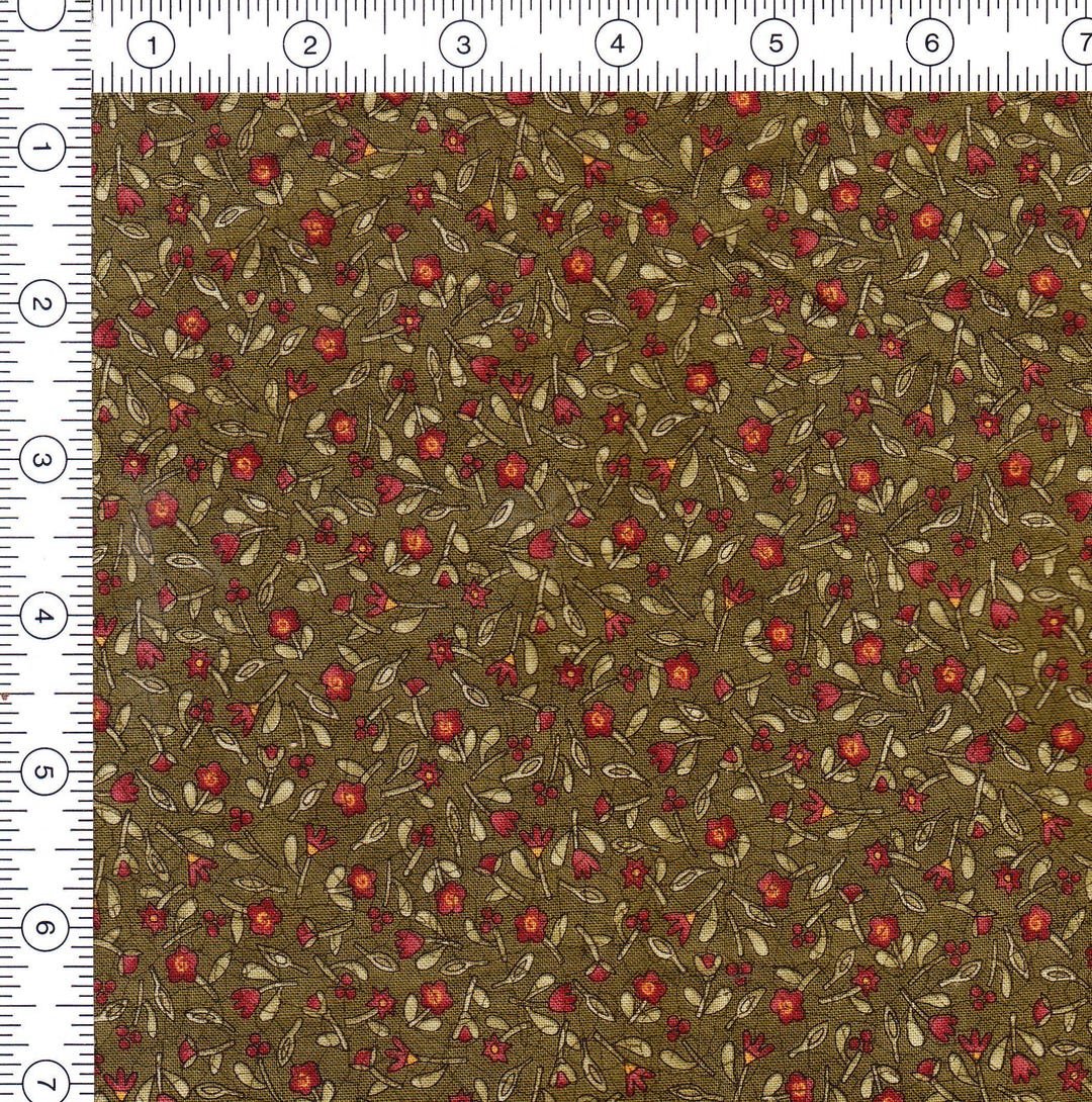 Fabric Lancaster Co by K. Schmitz Studio for Moda C Med Green Bkgrd ...
