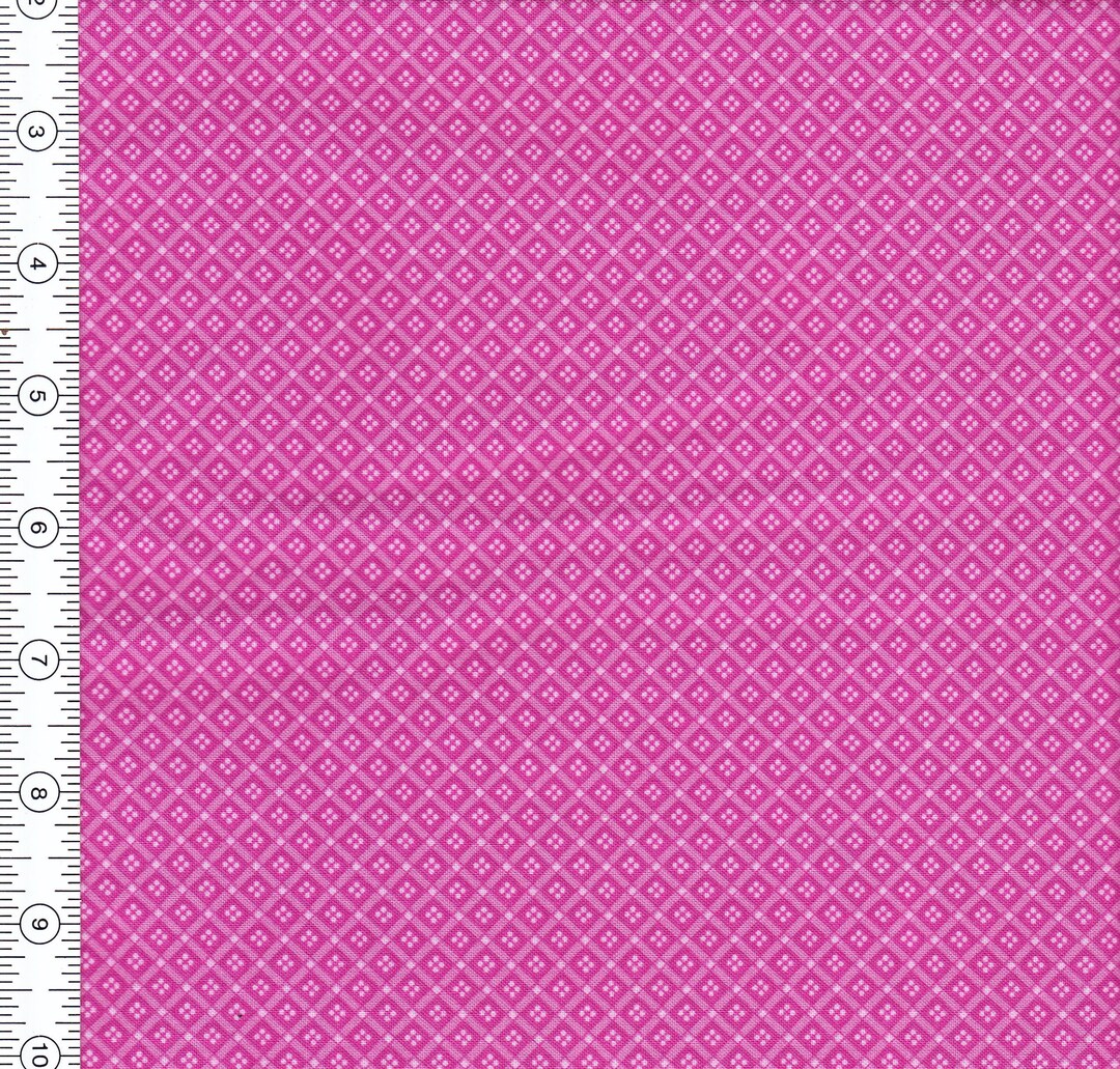 Pink Diamond Print Cotton Fabric - 17 Inch Piece - Etsy