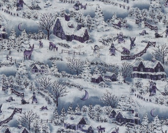 Winter Snow Scene Fabric - Etsy