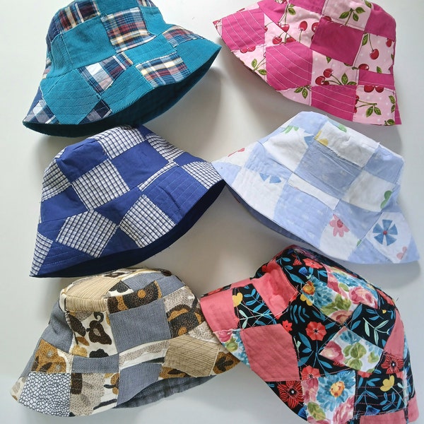 Patchwork Bucket Hat - Etsy