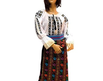 Romanian Peasant Ethnic Top Tunic Embroidered All Custom Sizes - Etsy
