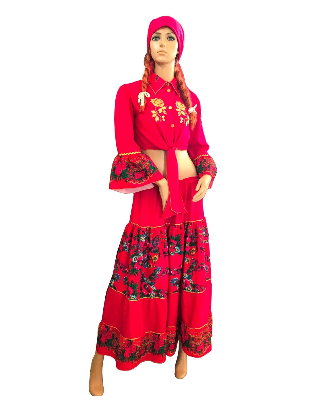 Gypsy Peasant Embroidered Dress All Custom Sizes 100% Linen or Cotton ...
