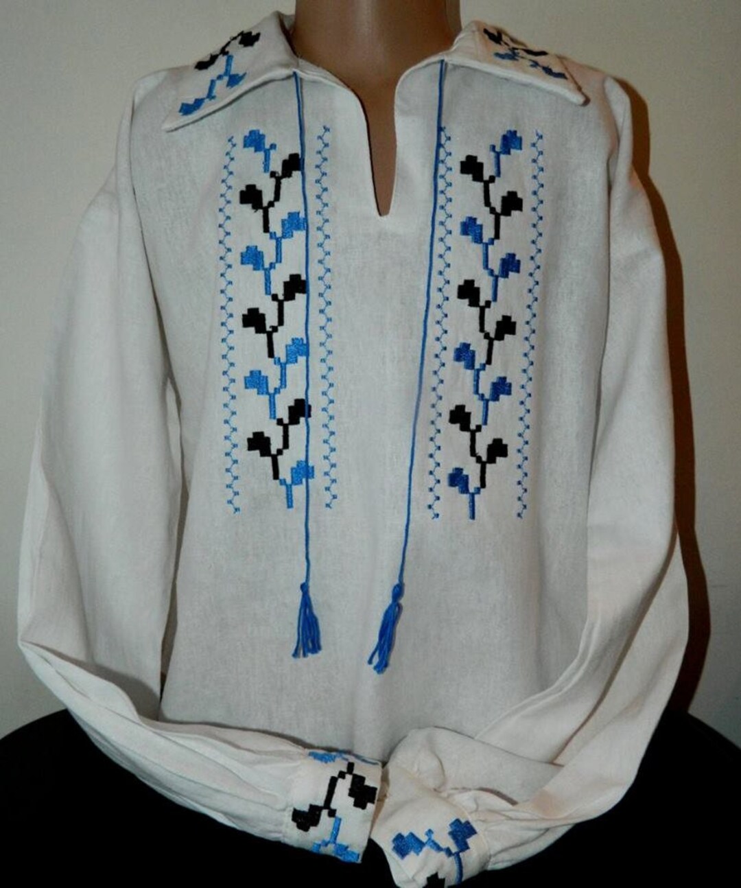 Romanian Peasant Ethnic Top Tunic Embroidered Blouse All Custom Sizes ...