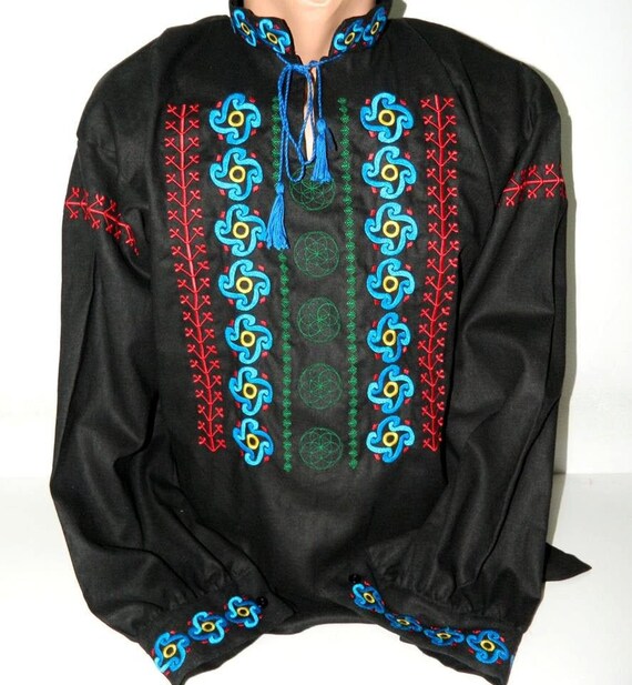 Romanian Peasant Ethnic Top Tunic Embroidered All Custom Sizes | Etsy