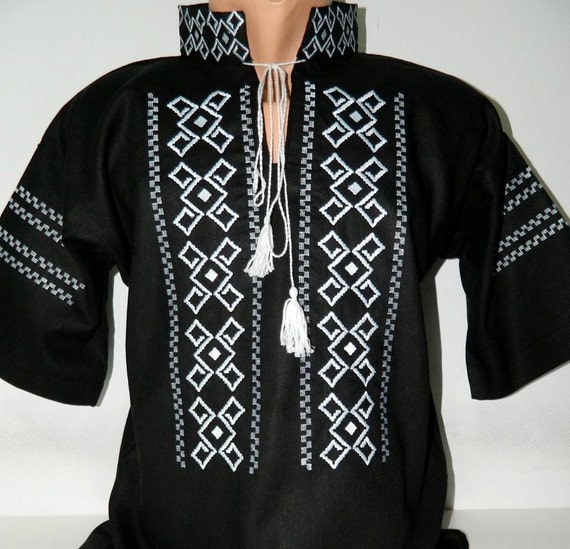 Romanian Peasant Ethnic Top Tunic Embroidered Blouse All - Etsy