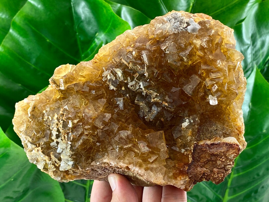 Large Yellow Fluorite With Baryte From Spain,mineral Specimen,yellow ...