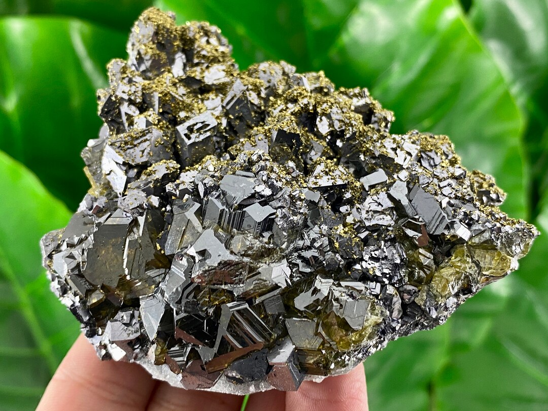 Green Gem Sphalerite With Galena,chalcopyrite From Krushev Dol Mine,madan,bulgaria,home Decor ...