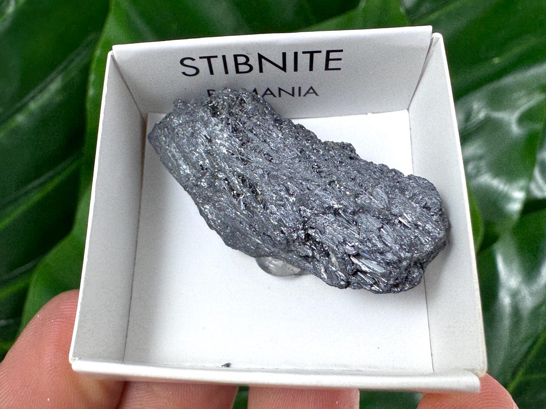 Natural Stibnite Antimonite From Romania – Sharp Metallic Crystal ...