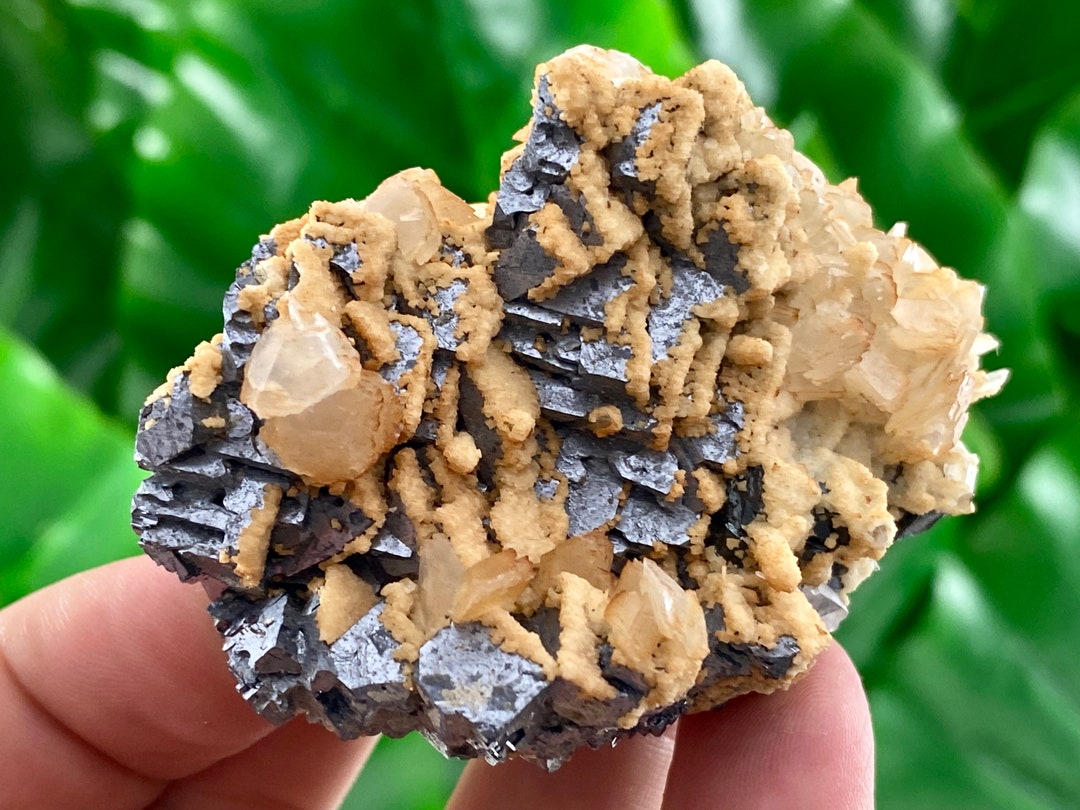Skeletal Galena With Calcite,dolomite From Krushev Dol Mine,madan ...