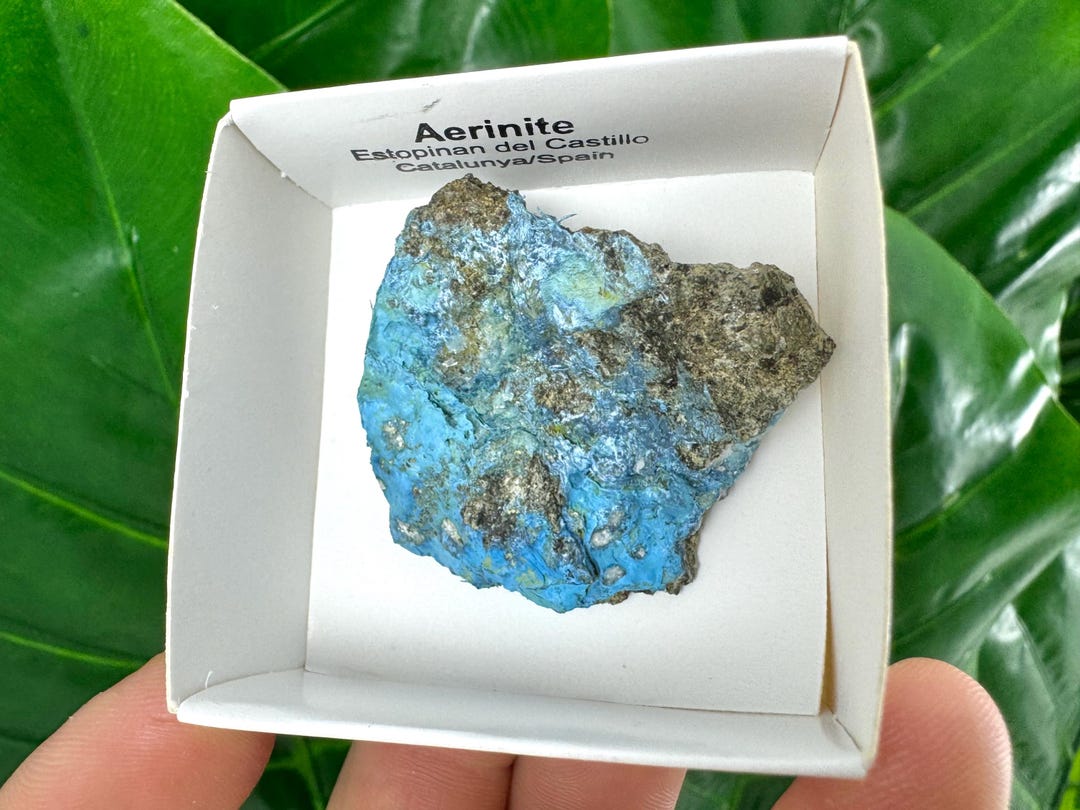Beautifu Rare Blue Aerinite From Estopiñán Del Castillo,aragón,spain Specimen,collection Crystal ...