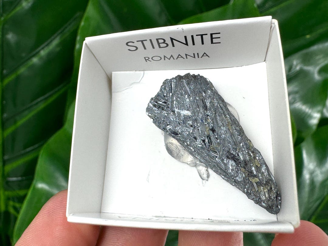 Natural Stibnite Antimonite From Romania – Sharp Metallic Crystal ...