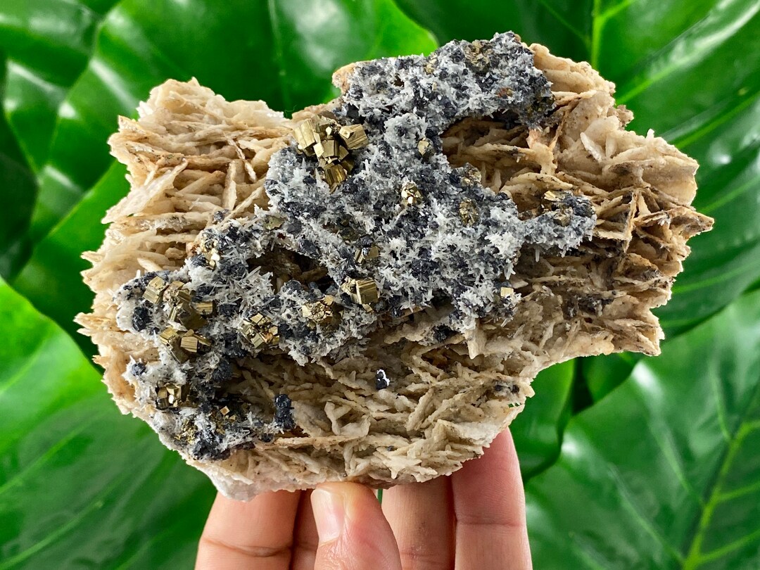 Very Rare Quartz With Sphalerite and Pyrite on Calcite paper From 9th ...