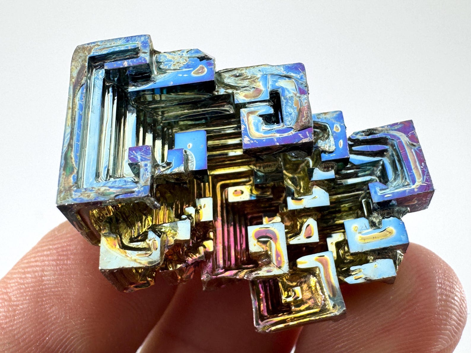 Rainbow Bismuth Crystal Cluster, Lab Grown Stone, Home .N4 - Etsy