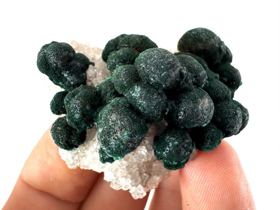 Malachite on Quartz: Congo Mineral Specimen, Green Crystal - Etsy